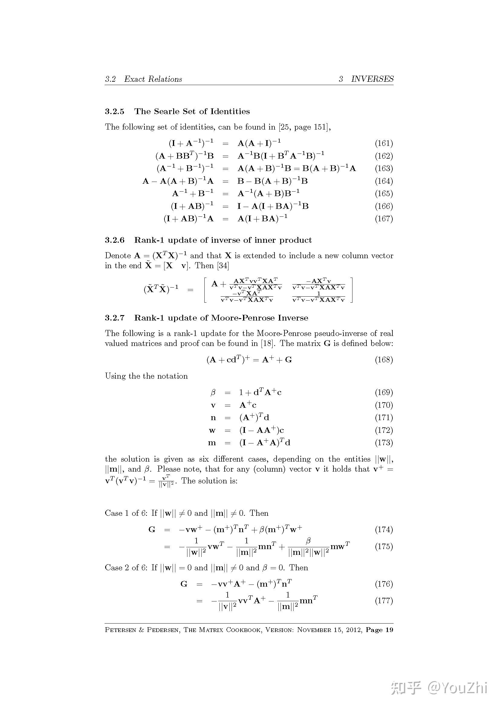 矩阵微积分公式查表(The Matrix Cookbook) - 知乎