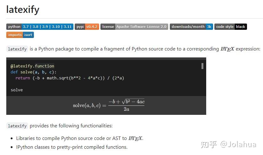 latexify，一个超实用的python库 - 知乎