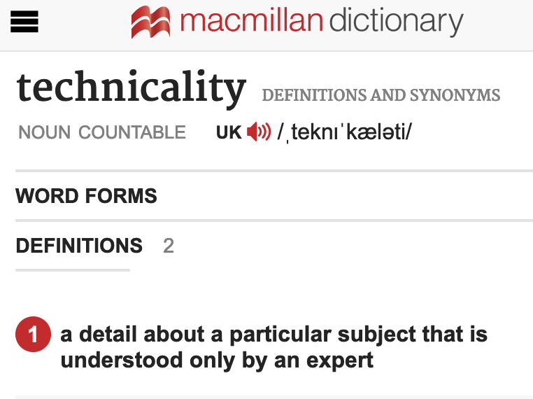 legal technicality 跟 “技术” 有啥关系？ 三个看似相关但意思却有点捉摸不定的衍生词：technical ...