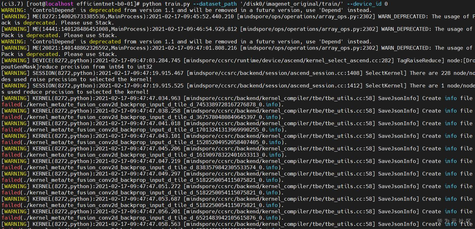 【mindspore】【训练警告】执行训练代码时存在的警告 - 知乎