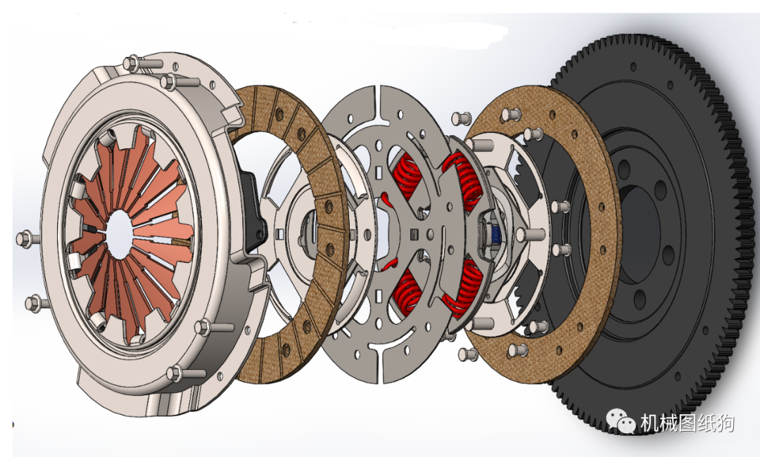 【工程机械】single-plate-clutch单片式离合器3D图纸 Solidworks设计 - 知乎