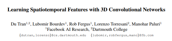 C3d:使用3d卷积网络学习时空特征 知乎