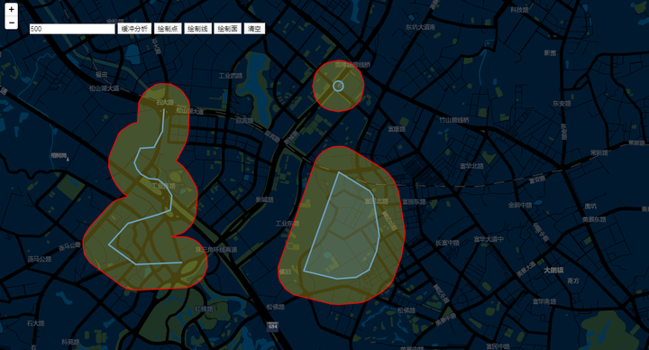 leaflet结合turf.js实现绘制图形缓冲分析buffer(附源码下载) - 知乎