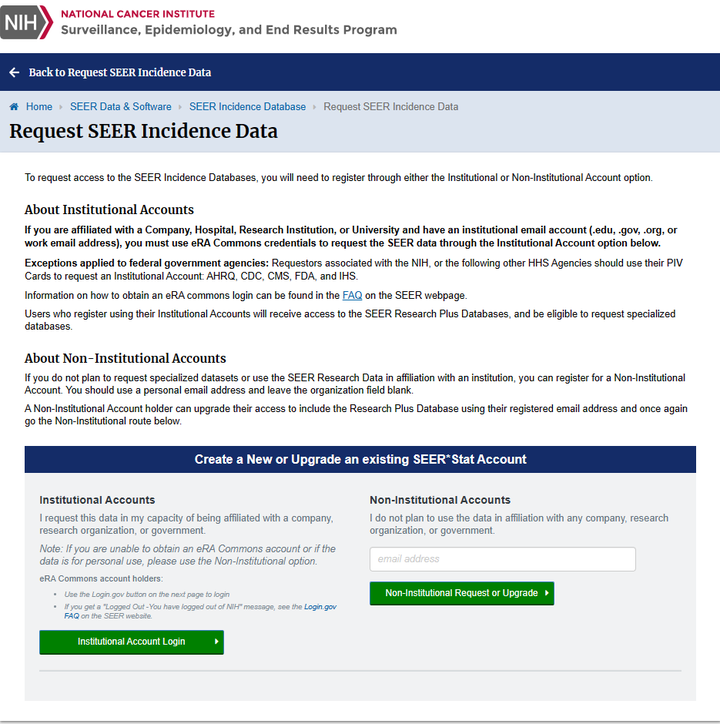 SEER数据库挖掘实操|01.注册及申请plus权限 - 知乎