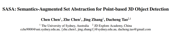 2022-AAAI-3D Detection-SASA: Semantics-Augmented Set Abstraction for Point-based 3D Object ...