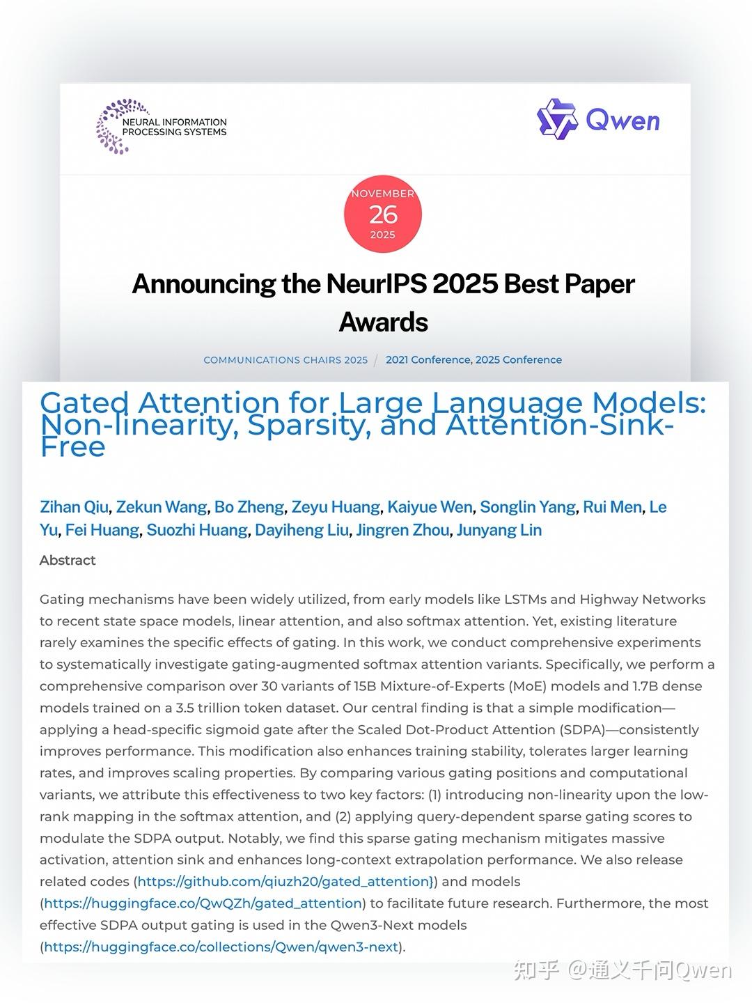 NeurIPS 2025 最佳论文奖！一文详解Gated Attention - 知乎