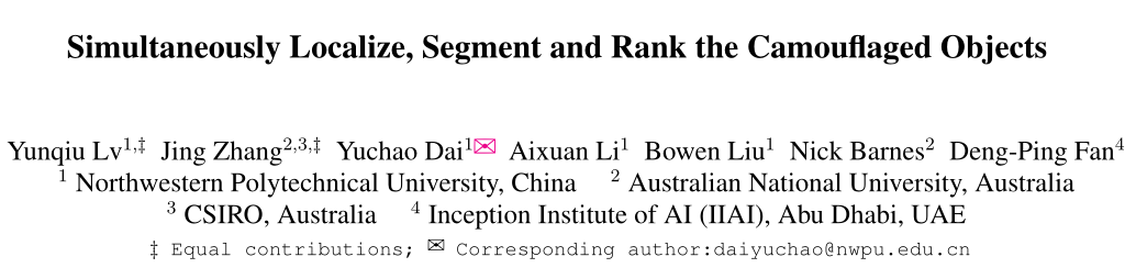 同时对伪装对象进行定位、分割和排序！西工大&ANU& CSIRO&IIAI提出基于排序的伪装目标检测网络RankNet，并提供了最大的COD数据集！ - 知乎